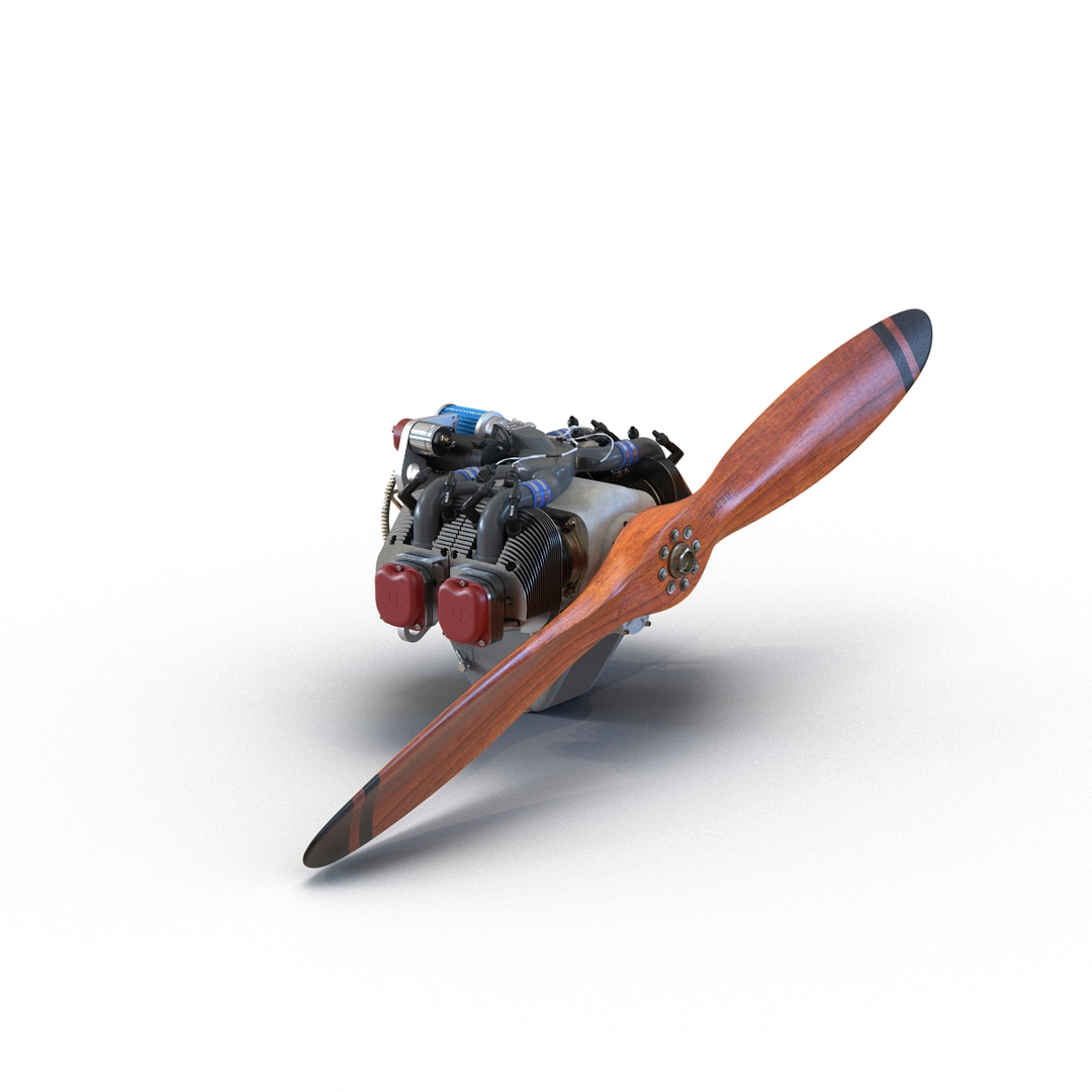3d Model Piston Aircraft Engine Ulpower