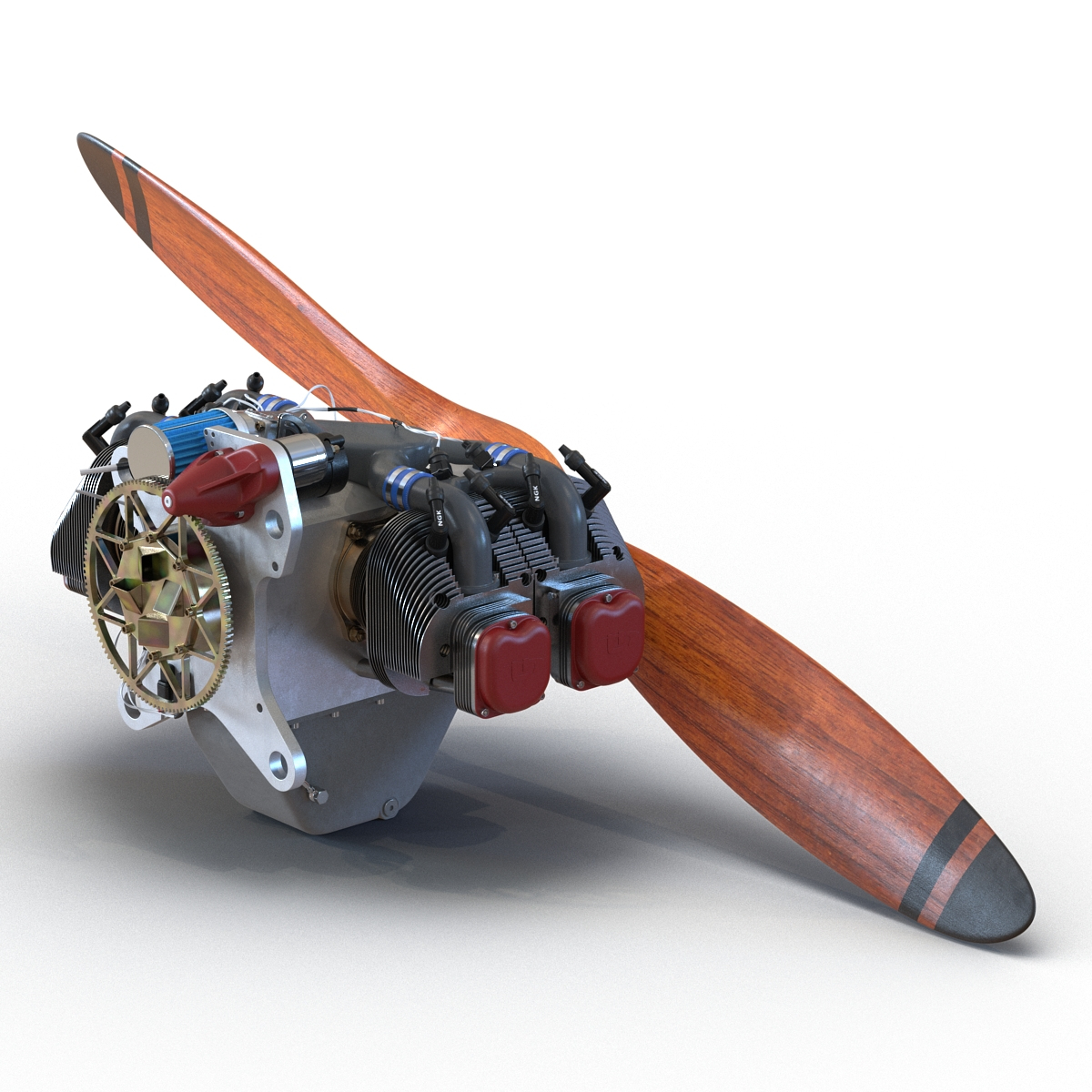 3d model piston aircraft engine ulpower