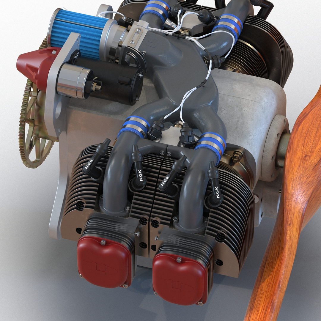 3d model piston aircraft engine ulpower