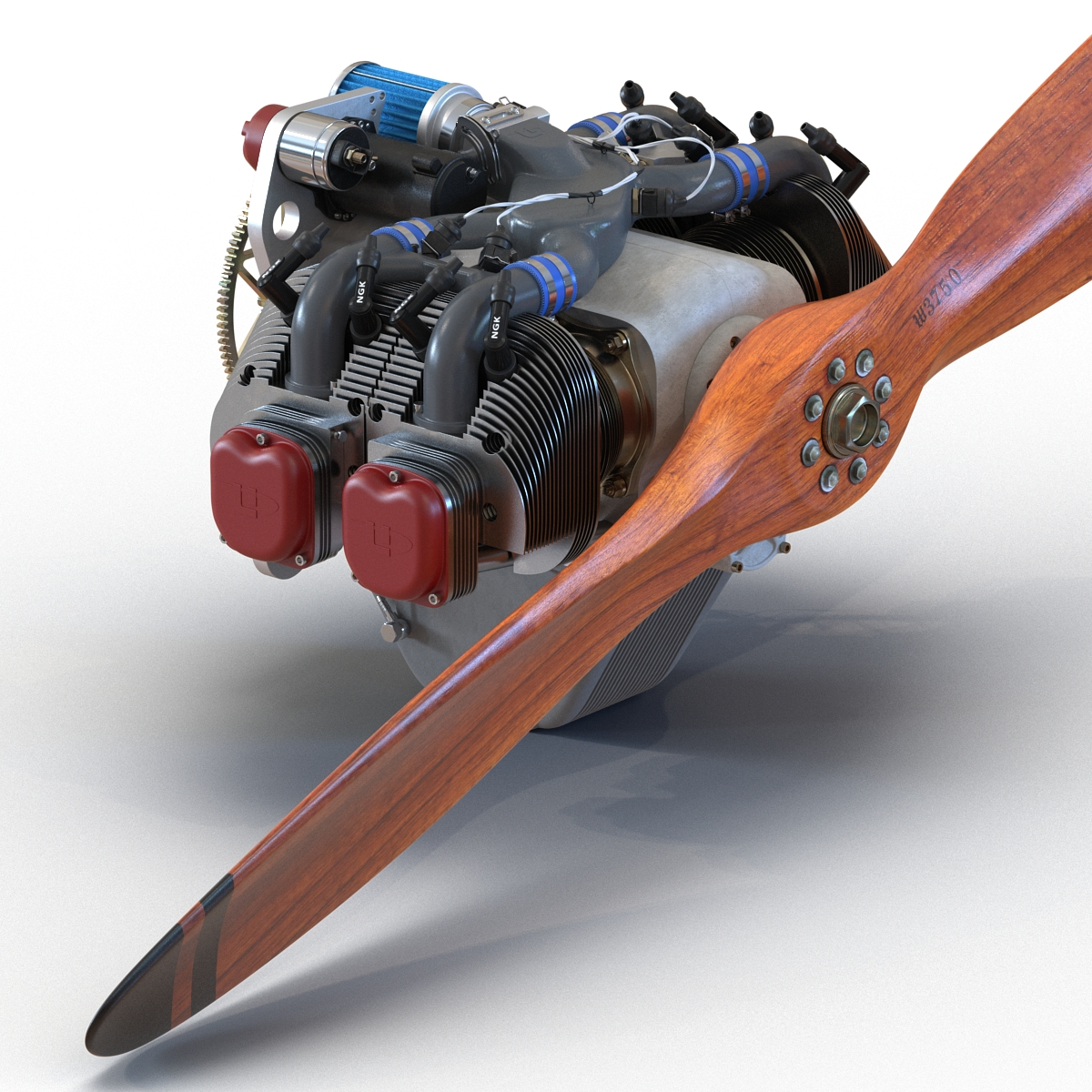 3d model piston aircraft engine ulpower