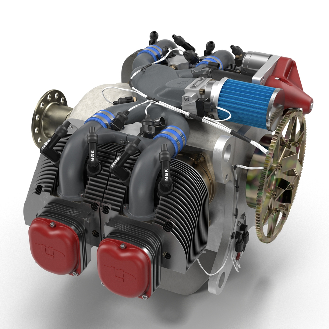 3d model piston aircraft engine ulpower