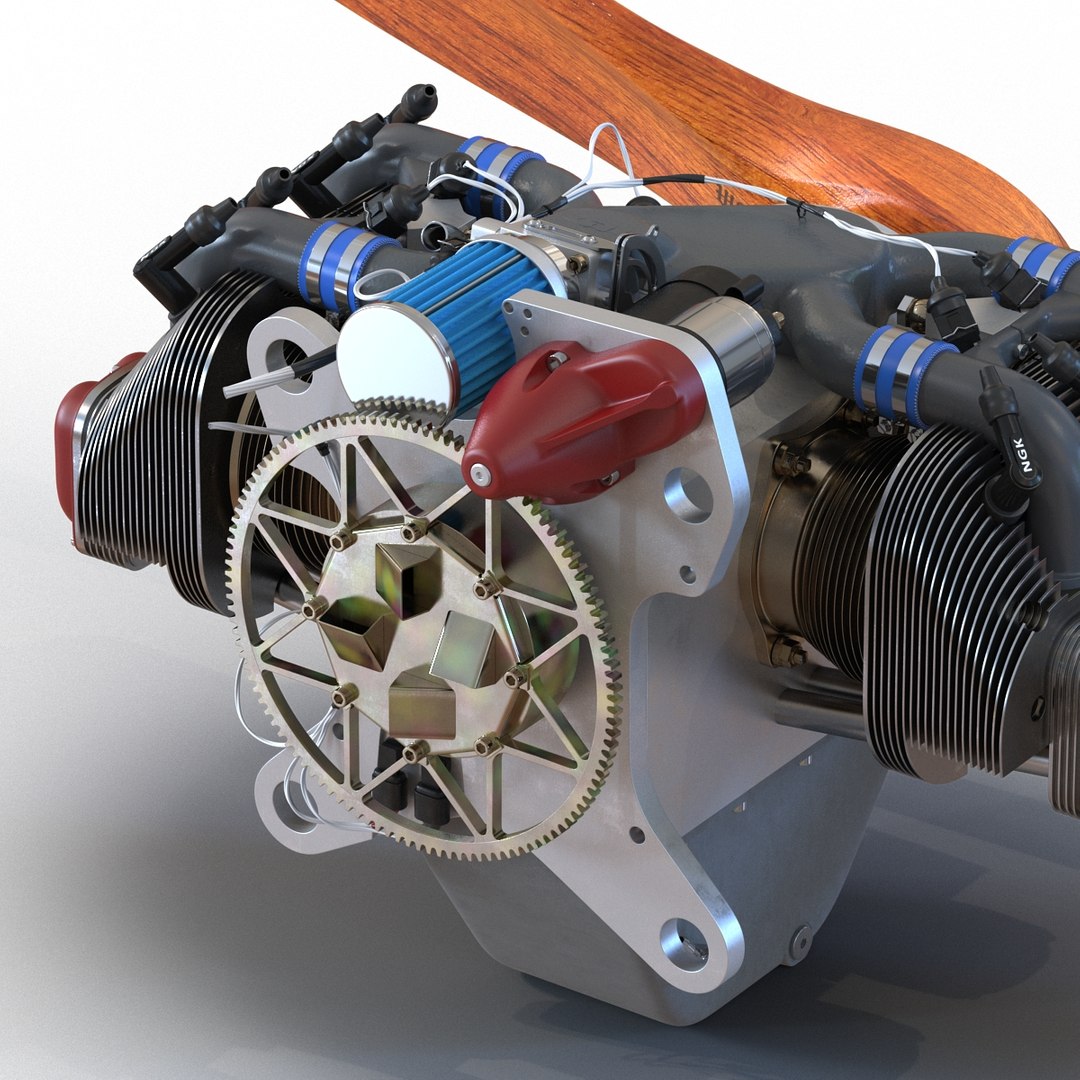 3d Model Piston Aircraft Engine Ulpower