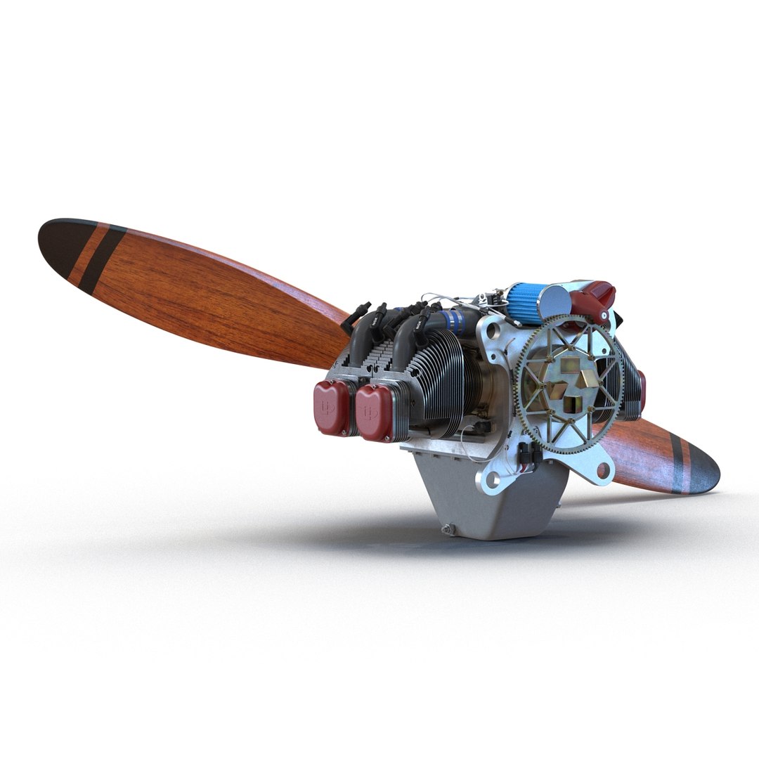 3d Model Piston Aircraft Engine Ulpower