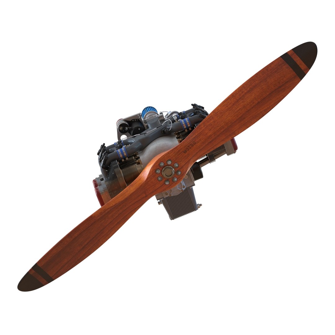 3d Model Piston Aircraft Engine Ulpower