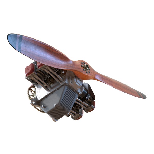 3d model piston aircraft engine ulpower