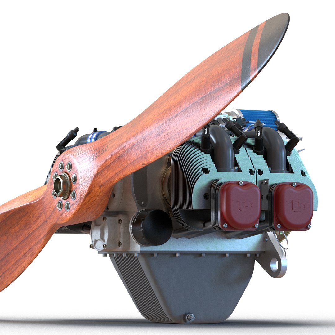 3d Model Piston Aircraft Engine Ulpower