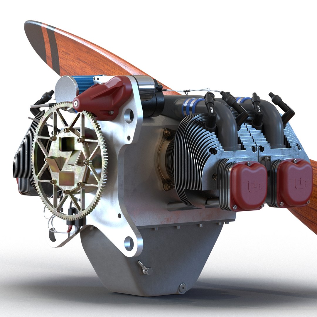 3d Model Piston Aircraft Engine Ulpower
