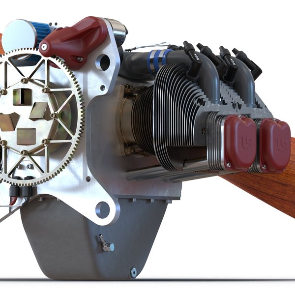 3d model piston aircraft engine ulpower