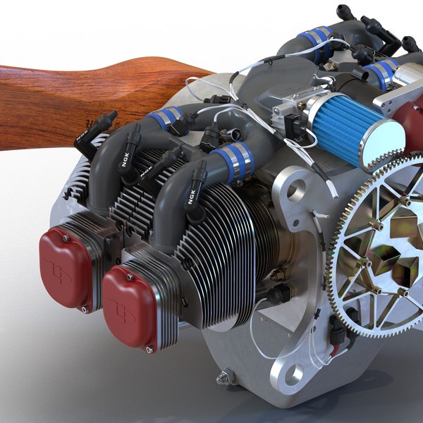 3d model piston aircraft engine ulpower