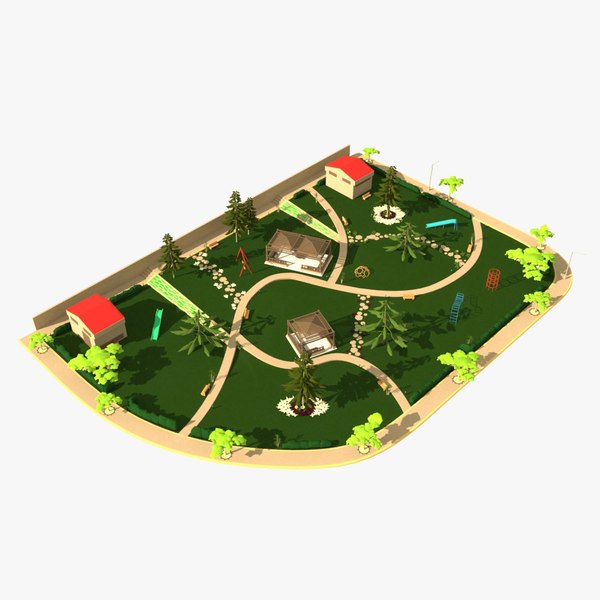 modelo 3d Low poly park - TurboSquid 2088163