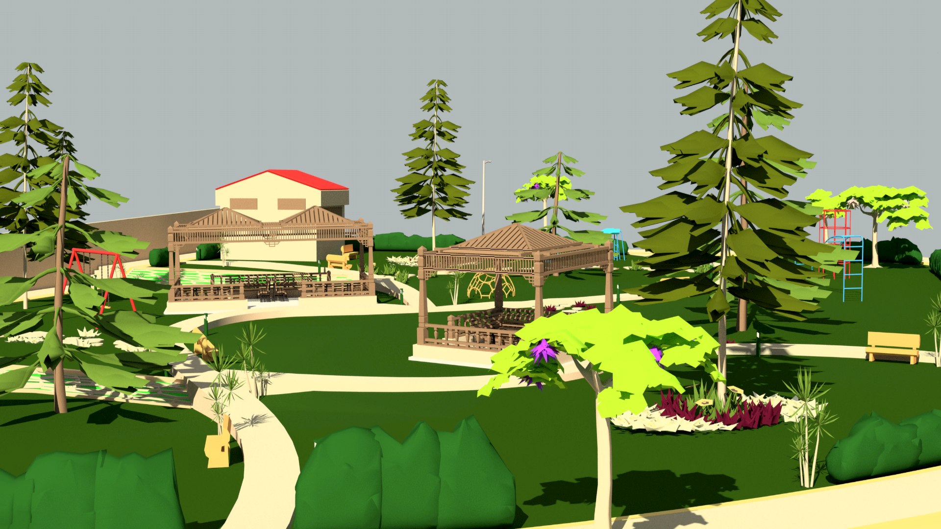 3D Low Poly Park - TurboSquid 2088163