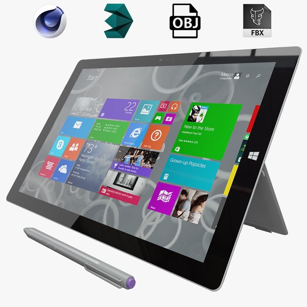 3d microsoft surface pro 3 model