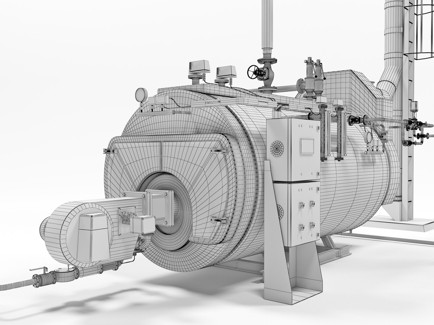 Steam Boiler Plant With Equipment Model - TurboSquid 1715649