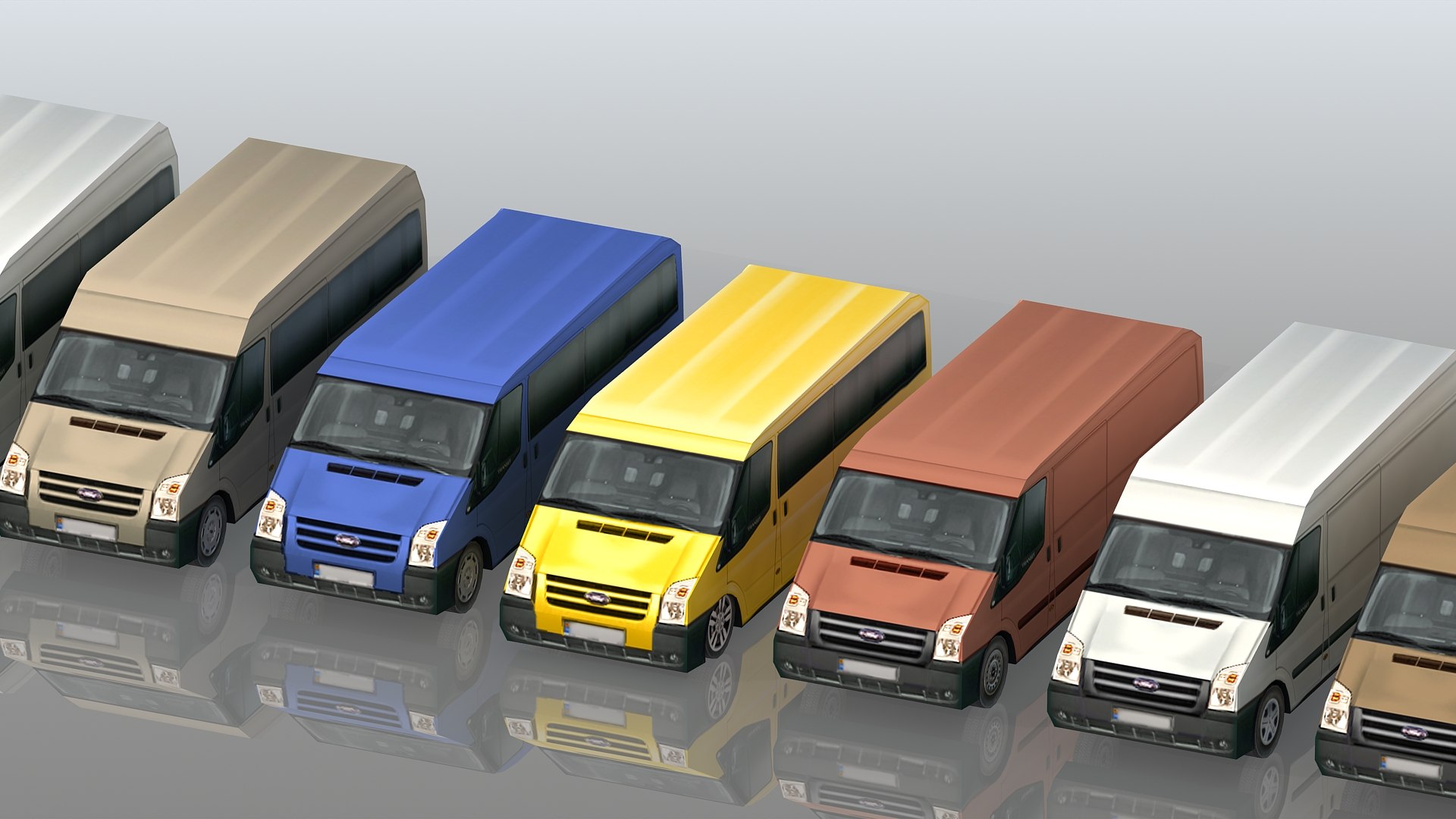 8 Minibus Van 3d Model