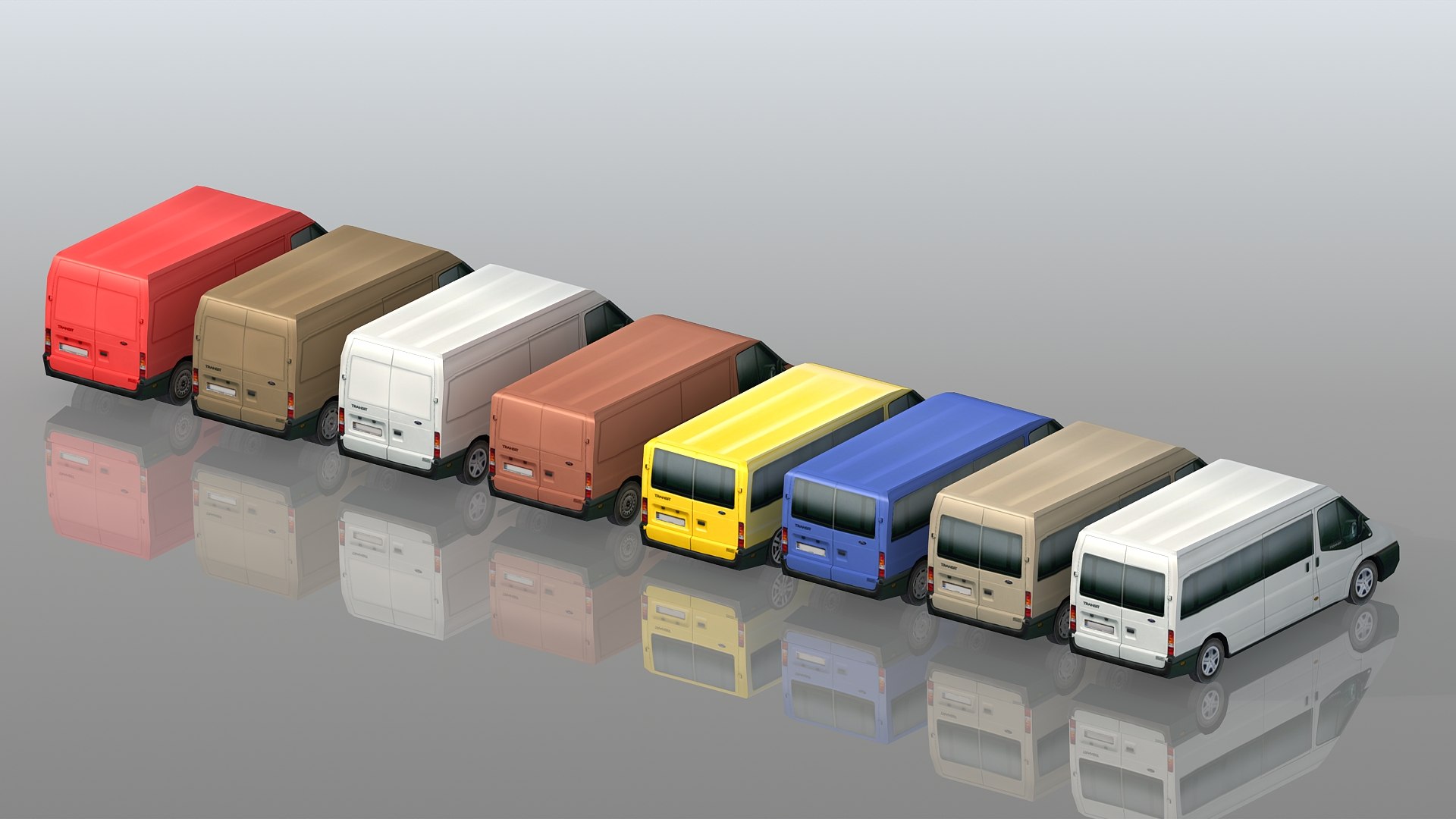 8 Minibus Van 3d Model