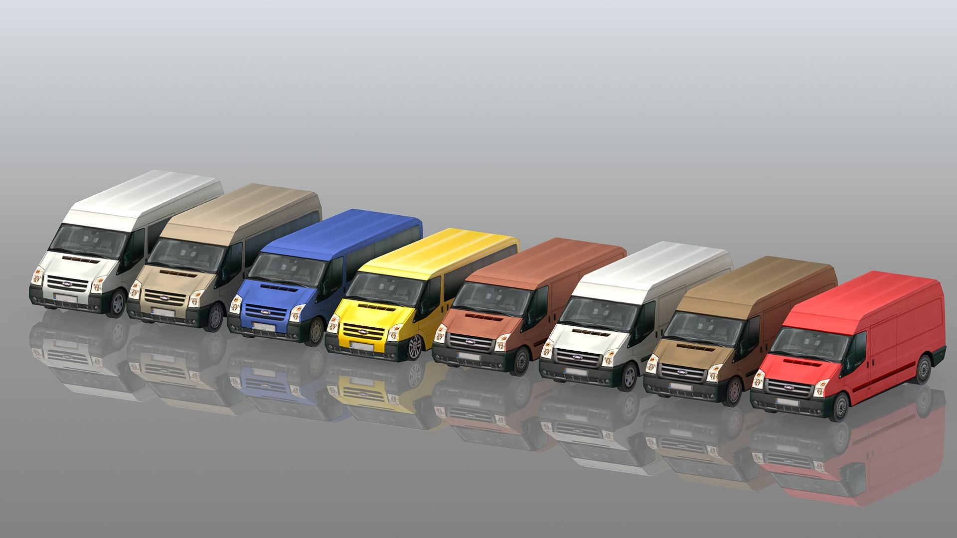 8 Minibus Van 3d Model