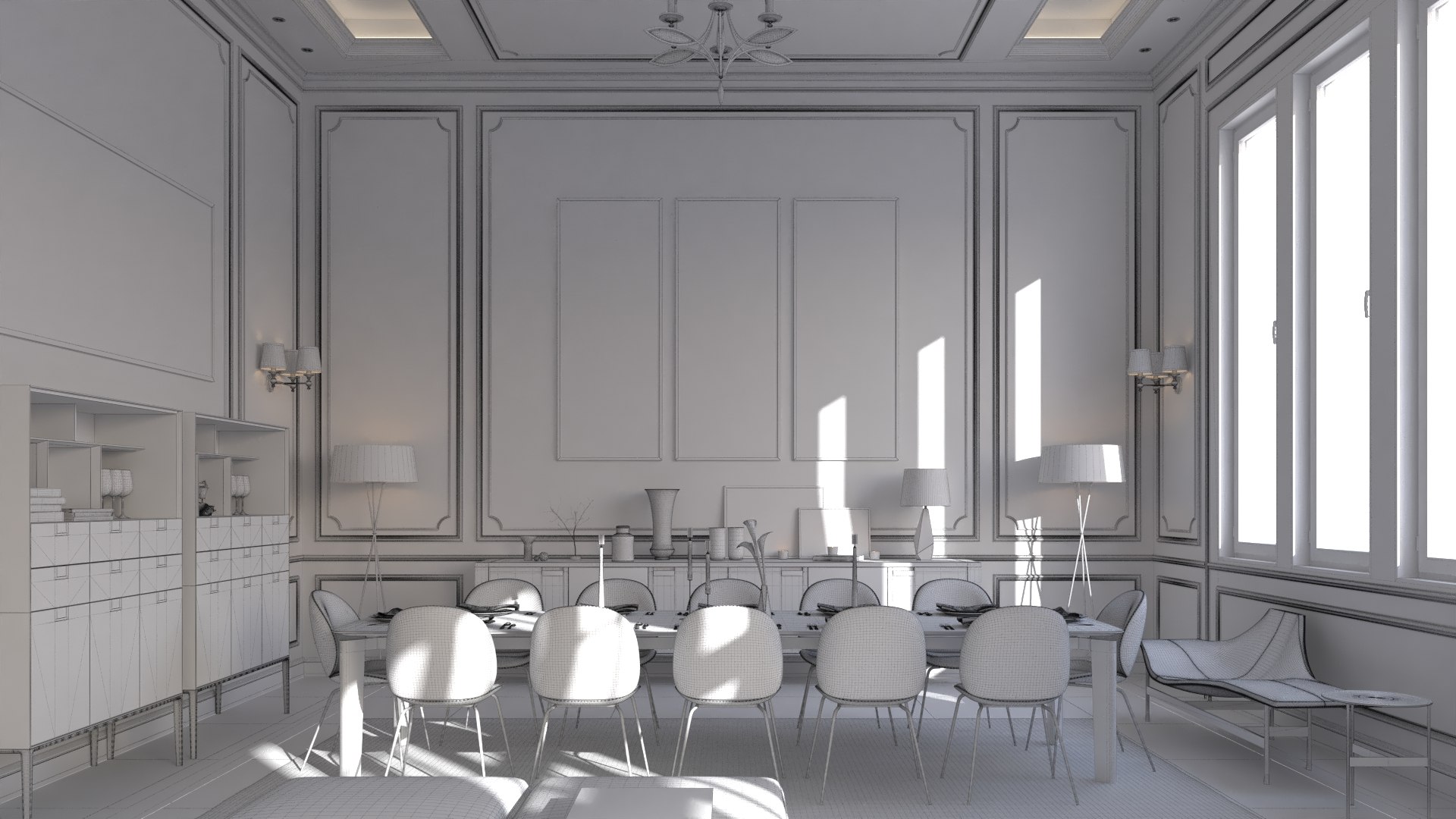 3D Luxury Living And Dining Room - TurboSquid 2049118