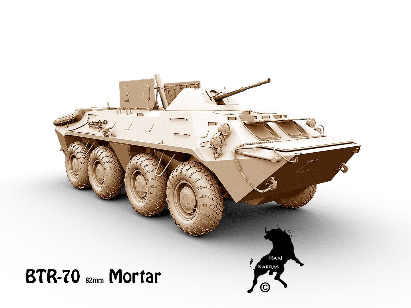 ukranian mortar btr-70 btr 3d model