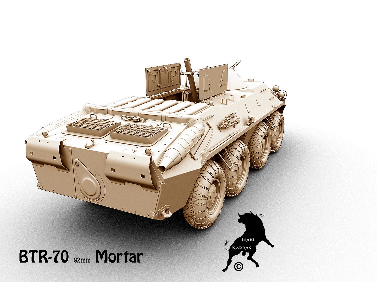ukranian mortar btr-70 btr 3d model