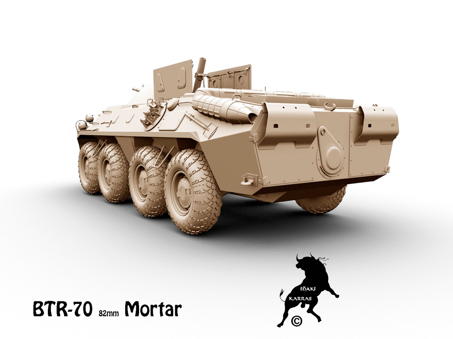 ukranian mortar btr-70 btr 3d model