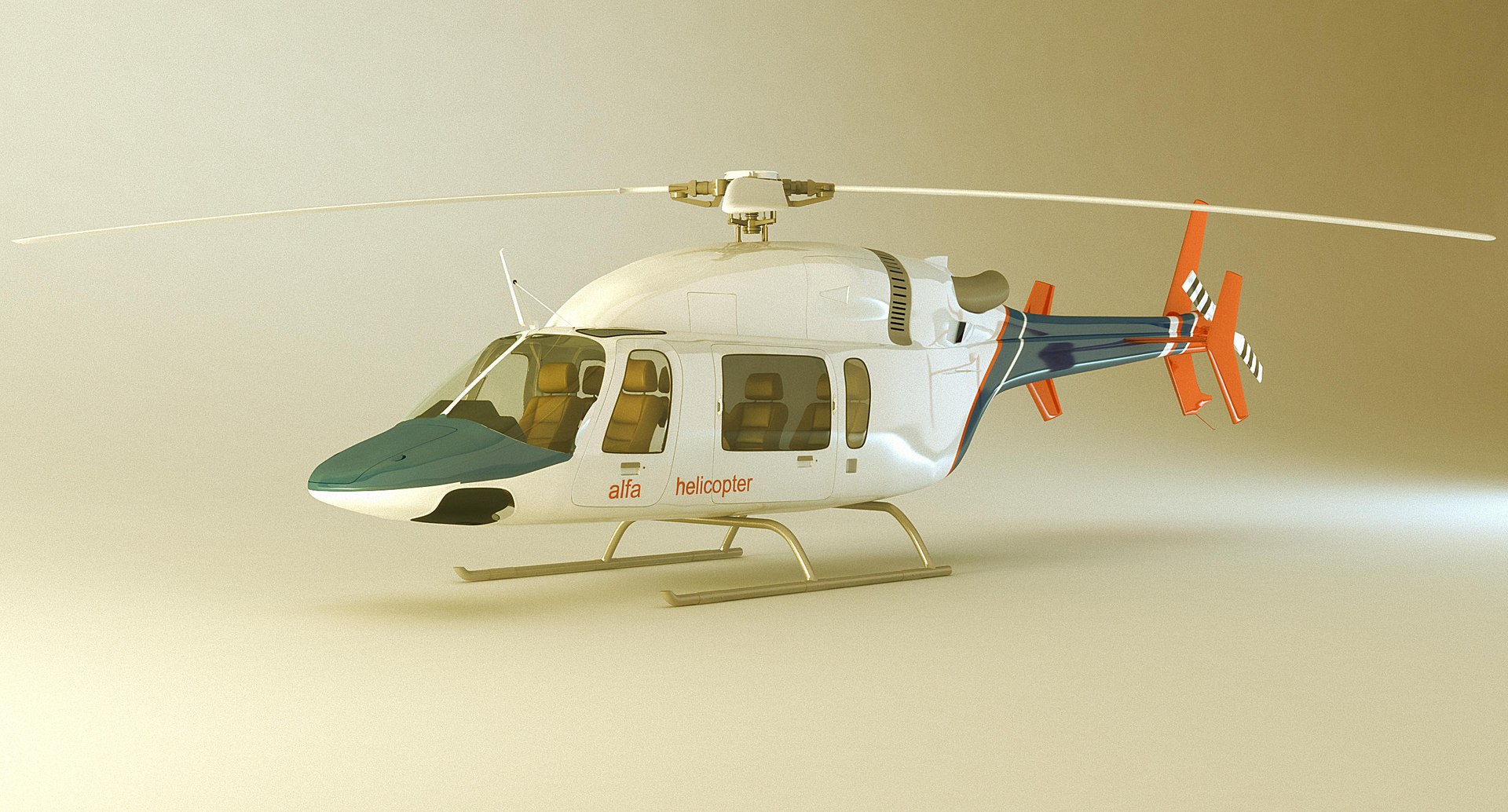 3d Model Accurate Helicopter Bell 427