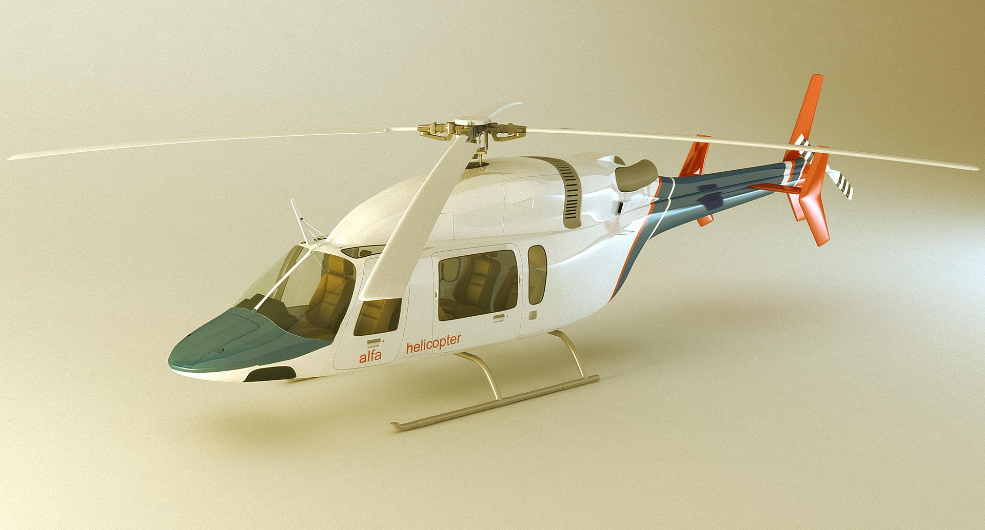 3d Model Accurate Helicopter Bell 427