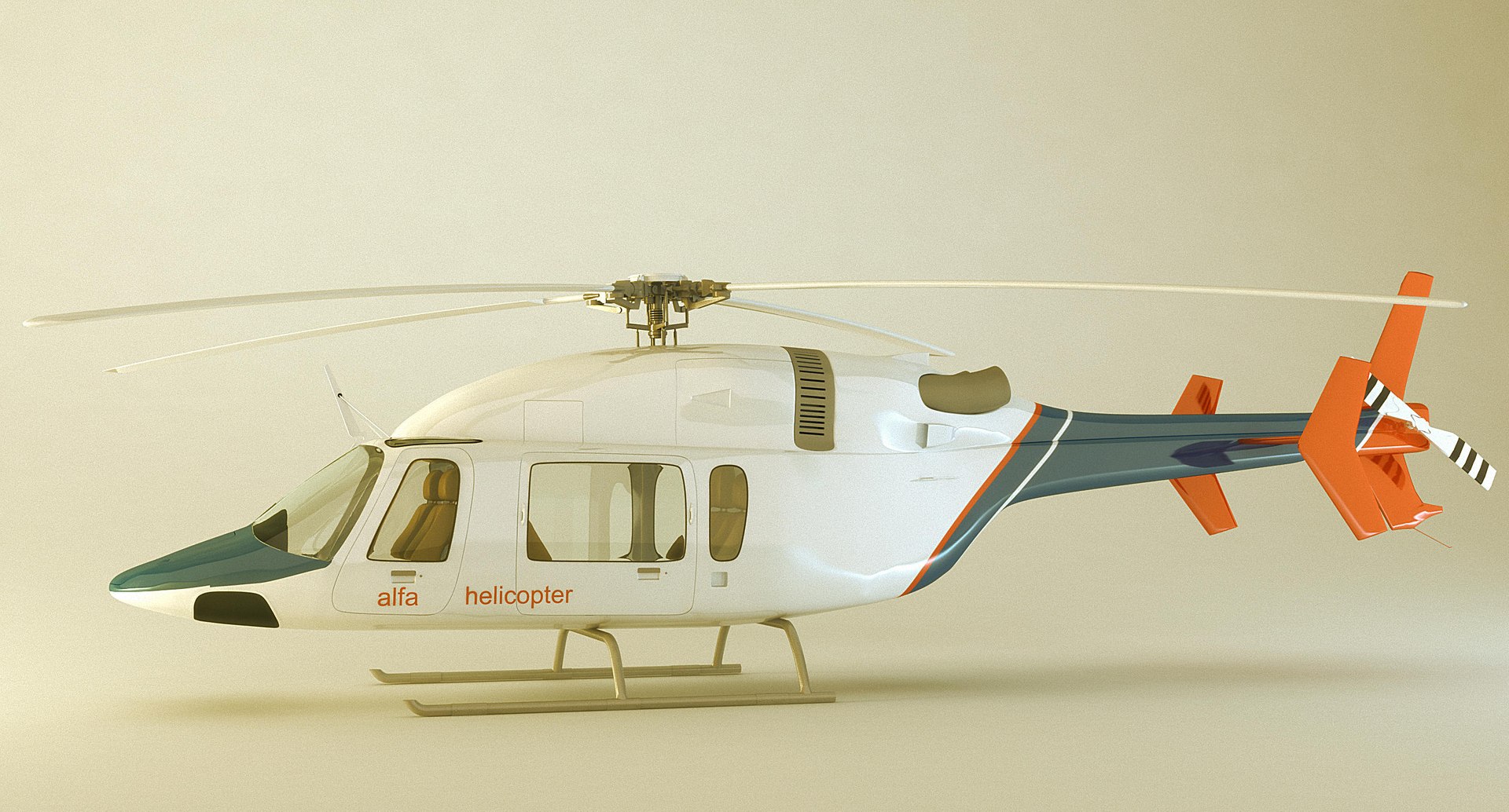 3d Model Accurate Helicopter Bell 427