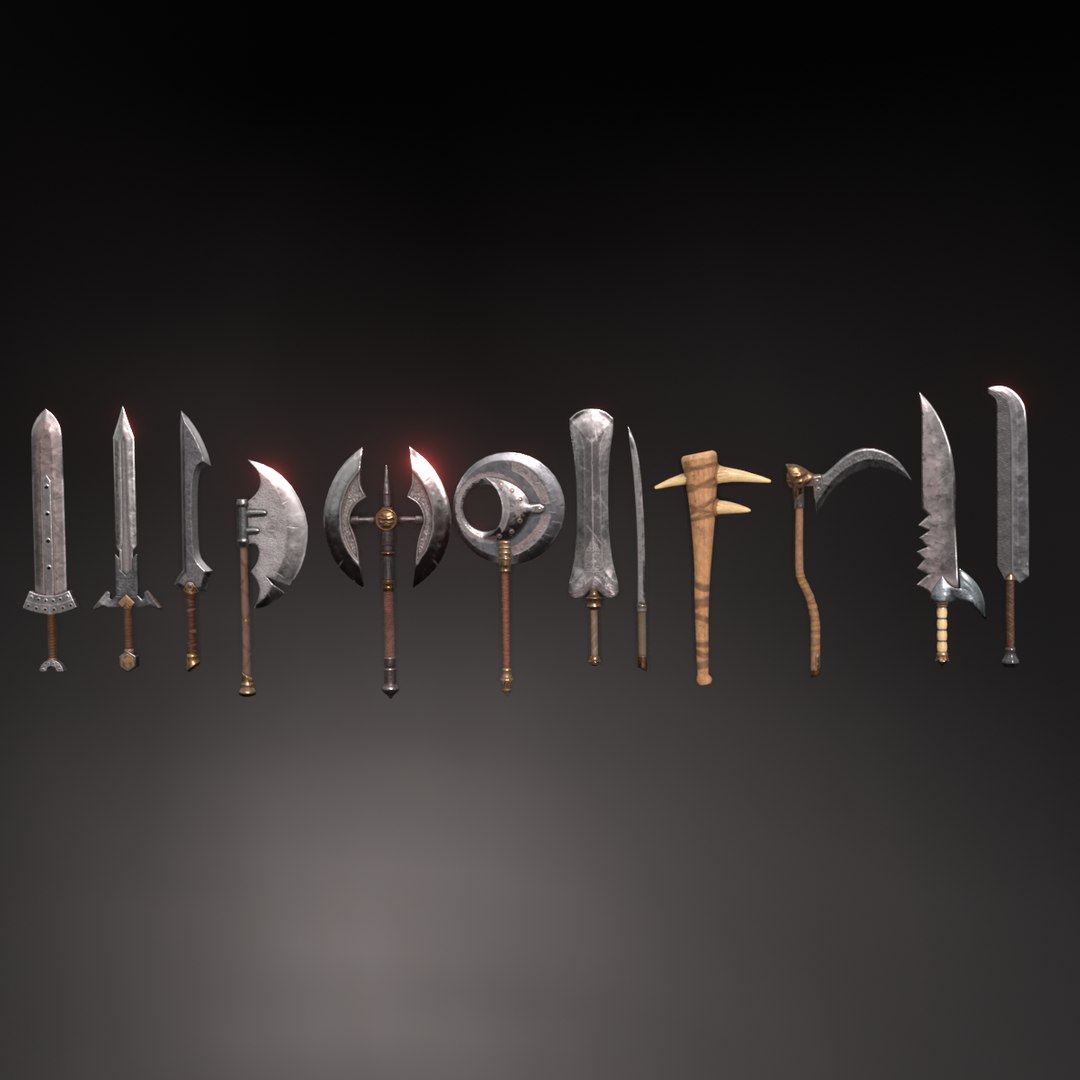 Fantasy Weapons Swords Set 3D Model - TurboSquid 1700937