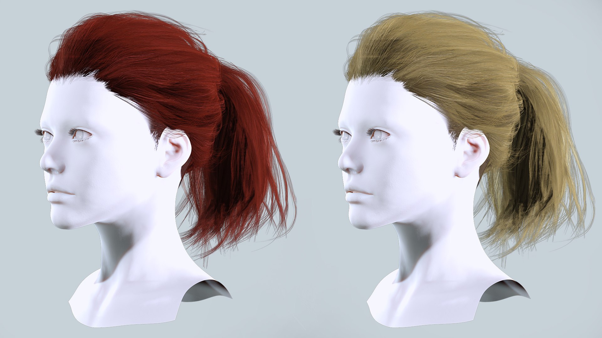 3D Realistic Brunette Ponytail - Game Ready Hairstyle - TurboSquid 2393435