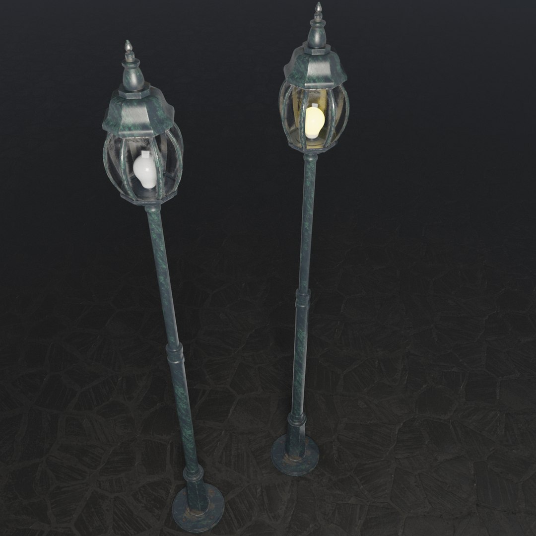 3D Set Of Bounded Street Lamps - TurboSquid 1960513