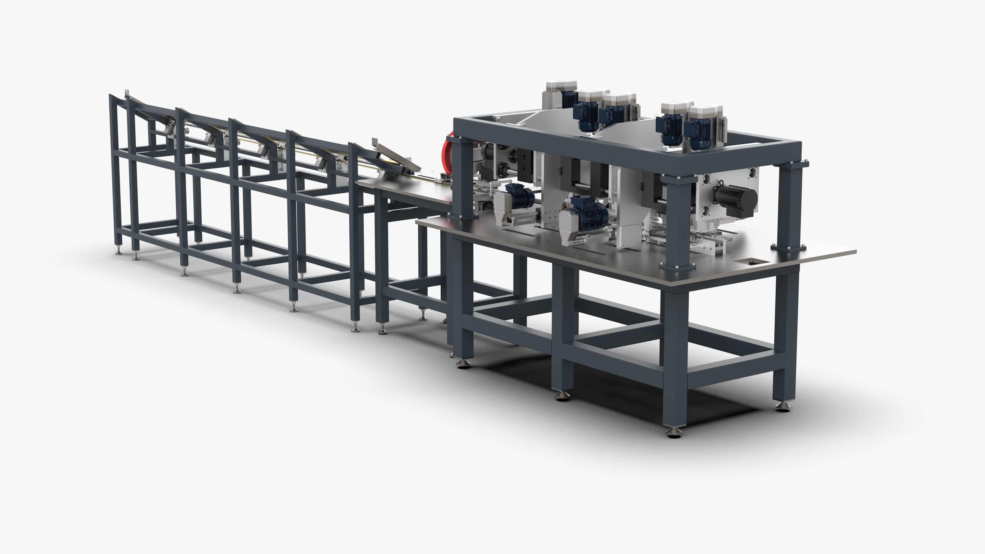 modelo 3d Square Tube Bar Feed Cutting Drilling and Tapping Machine ...