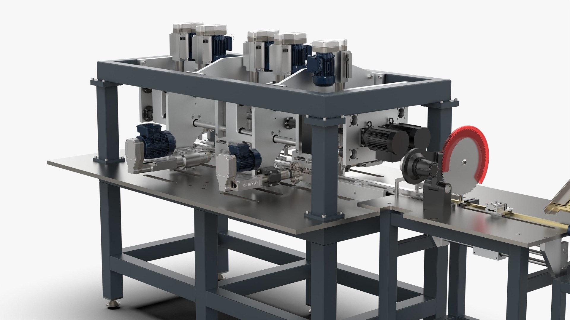 3D Model Square Tube Bar Feed Cutting Drilling And Tapping Machine ...