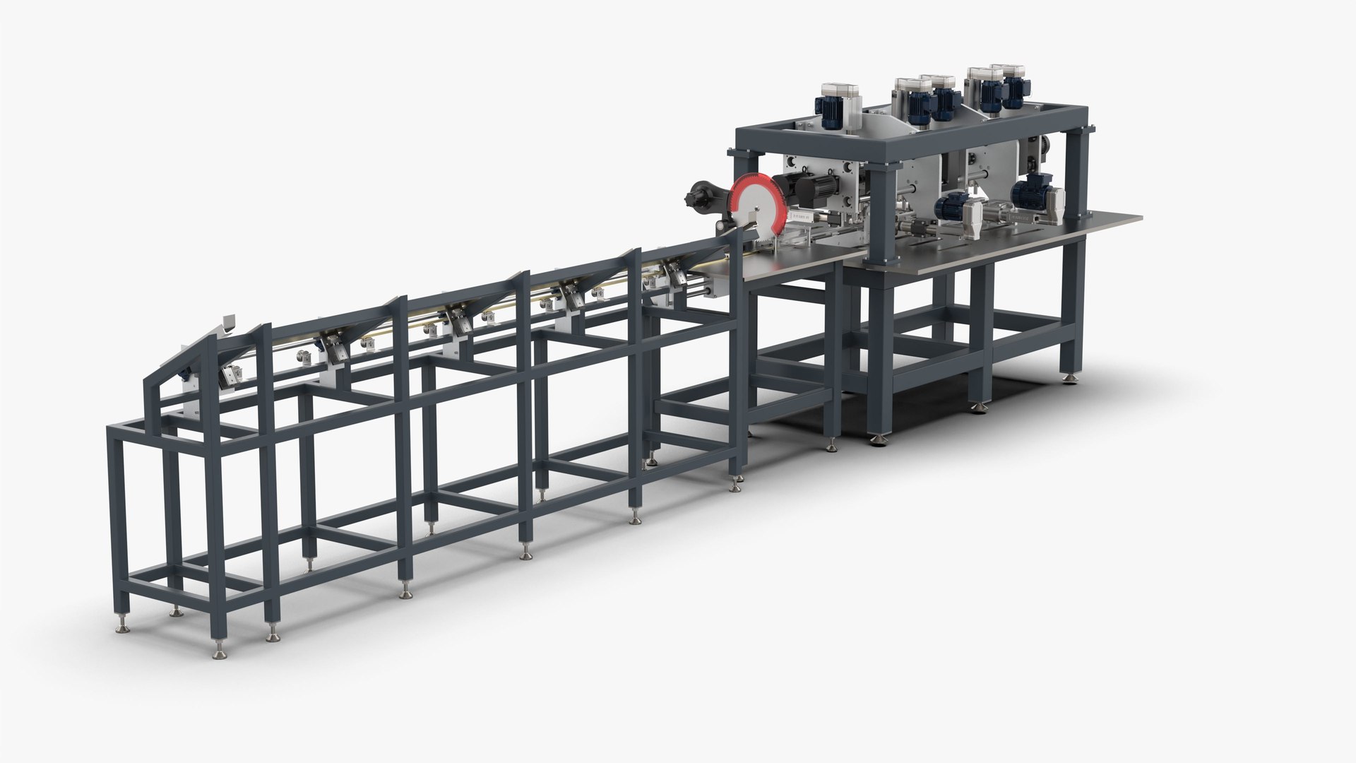 3D Model Square Tube Bar Feed Cutting Drilling And Tapping Machine ...