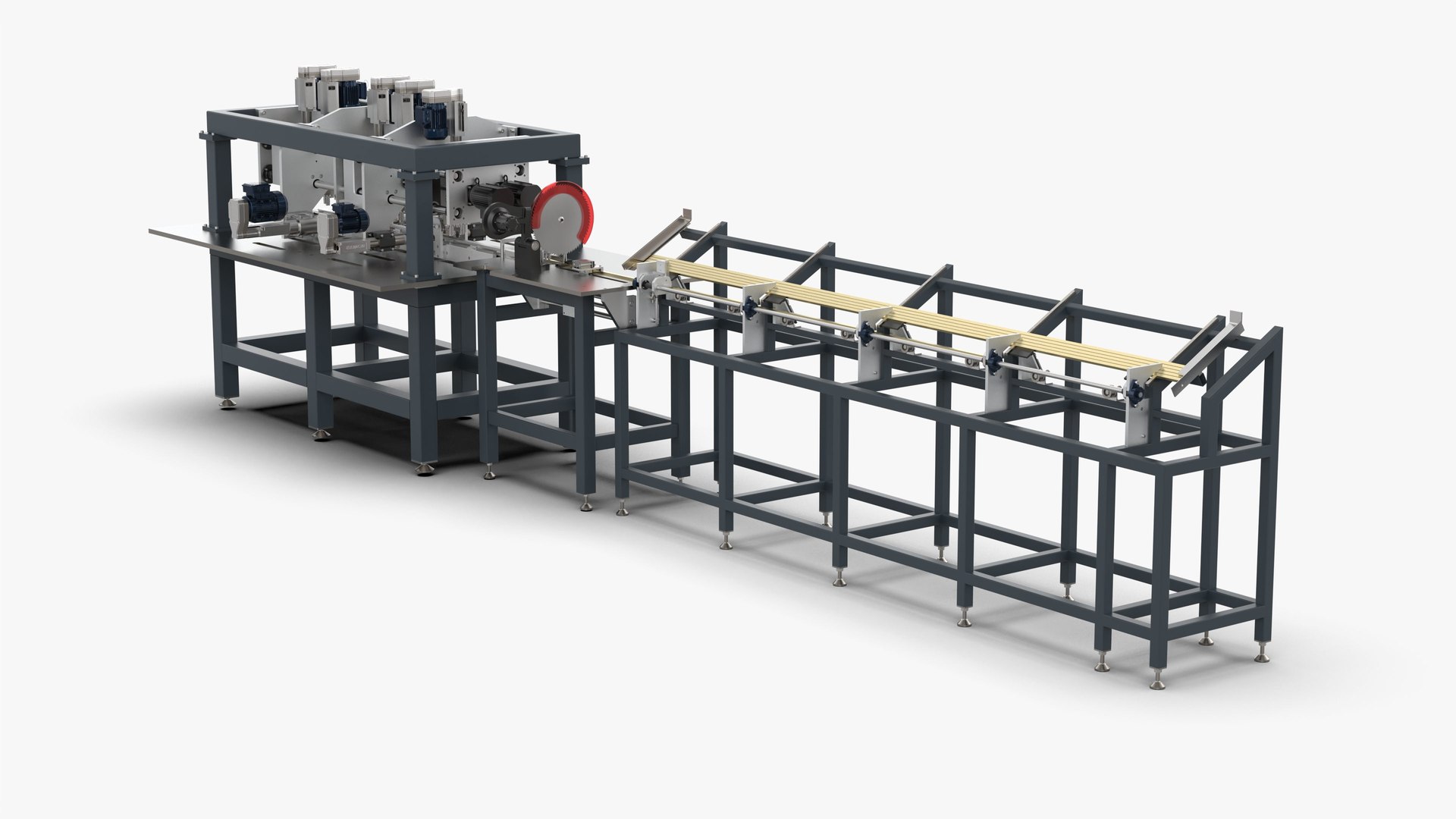 3D Model Square Tube Bar Feed Cutting Drilling And Tapping Machine ...