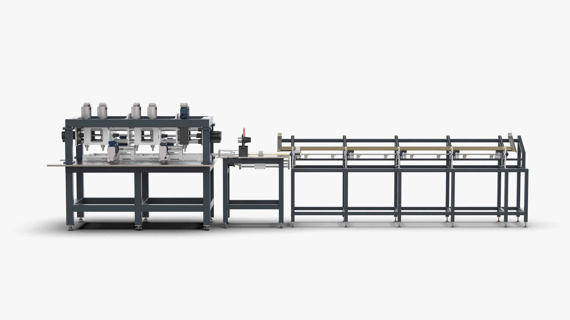 3D Model Square Tube Bar Feed Cutting Drilling And Tapping Machine ...