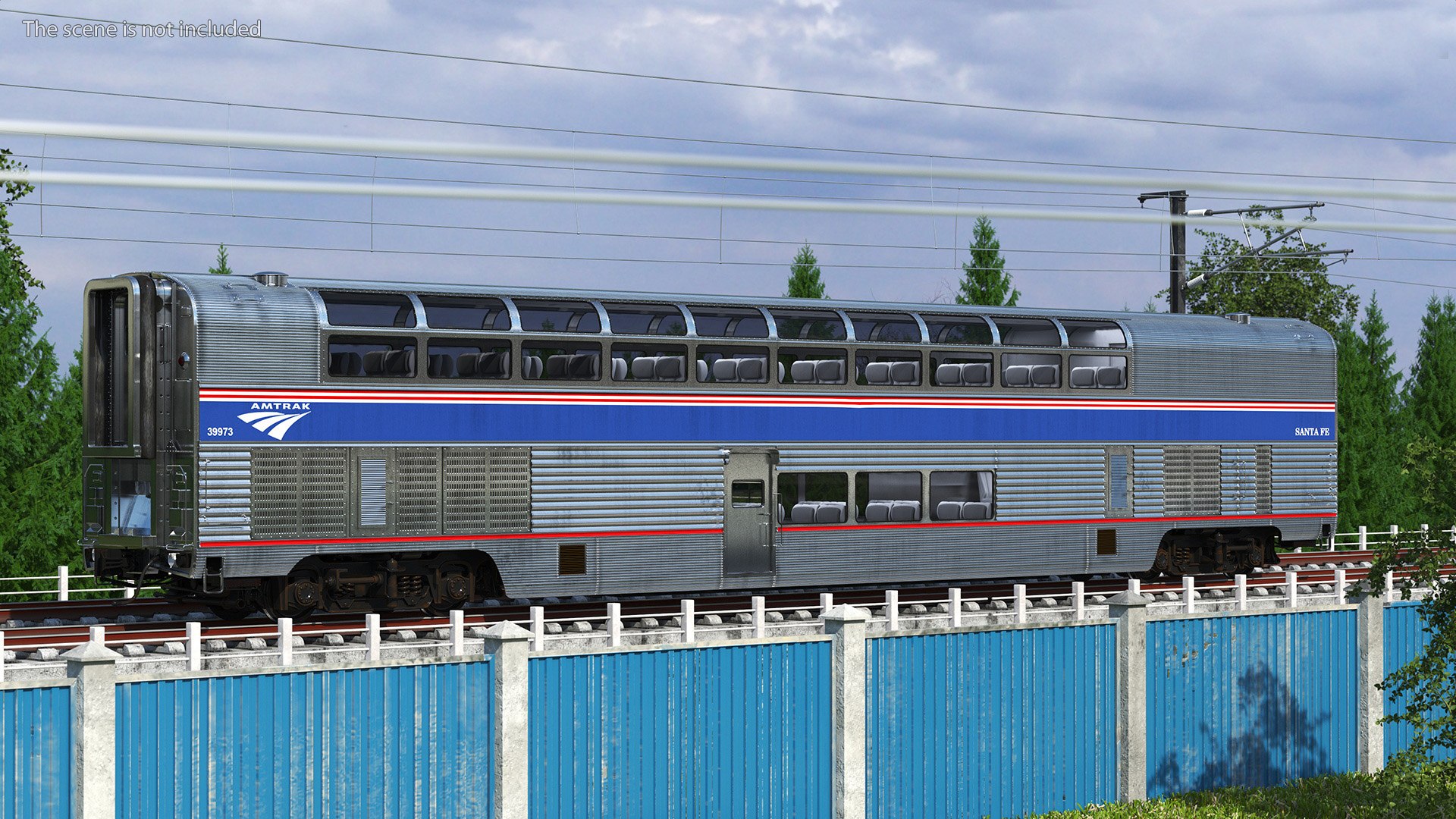 Double Decker Passenger Car Amtrak model - TurboSquid 2157133