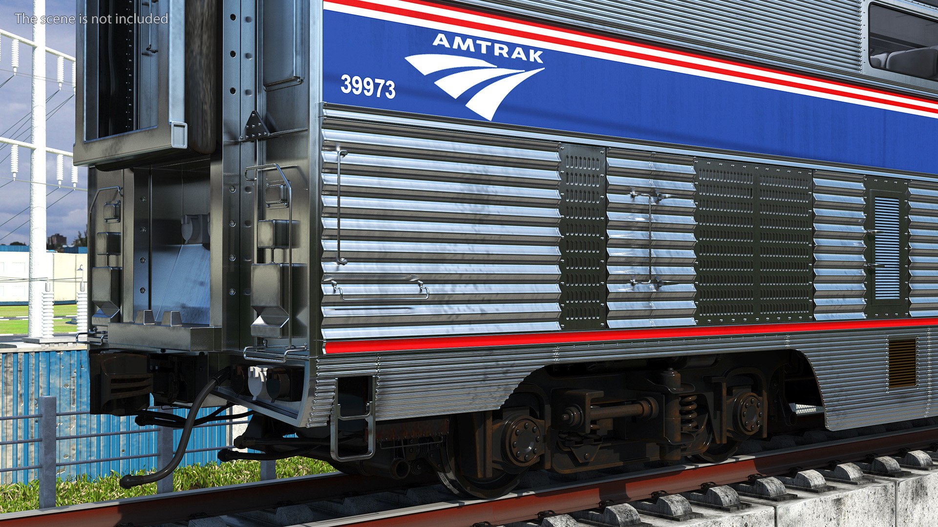 Double Decker Passenger Car Amtrak model - TurboSquid 2157133