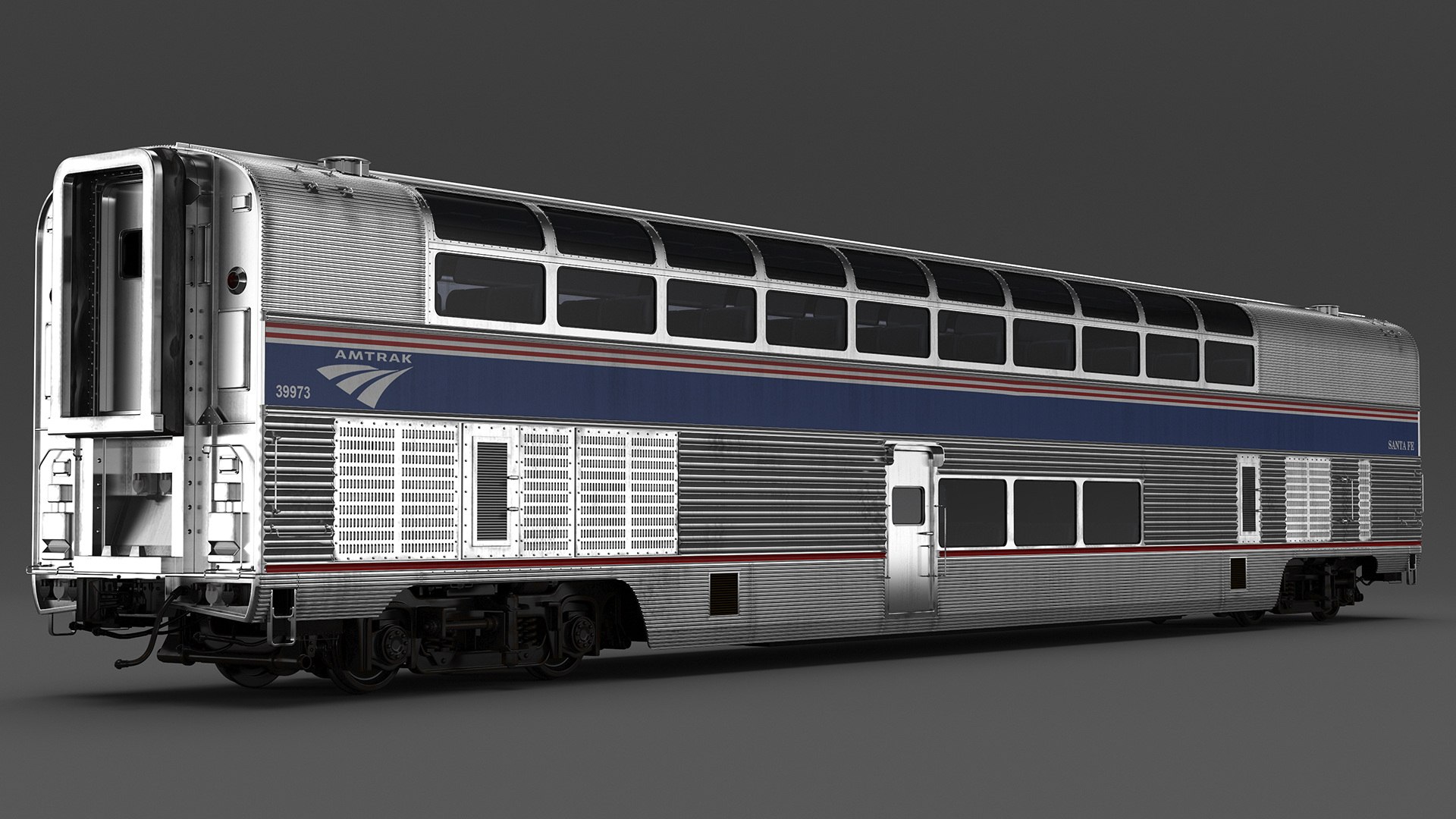 Double Decker Passenger Car Amtrak model - TurboSquid 2157133