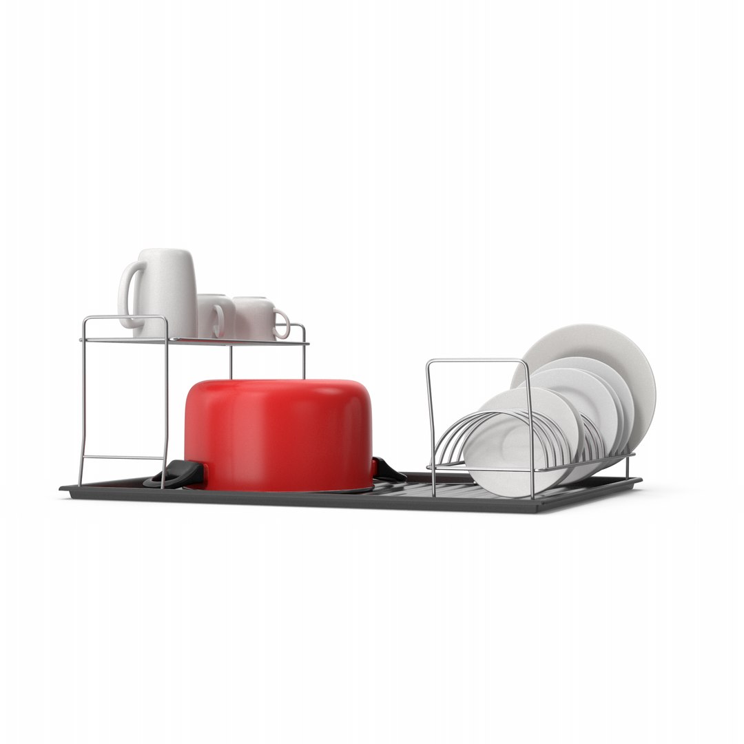 Dish Drainer Set Model - TurboSquid 2025689
