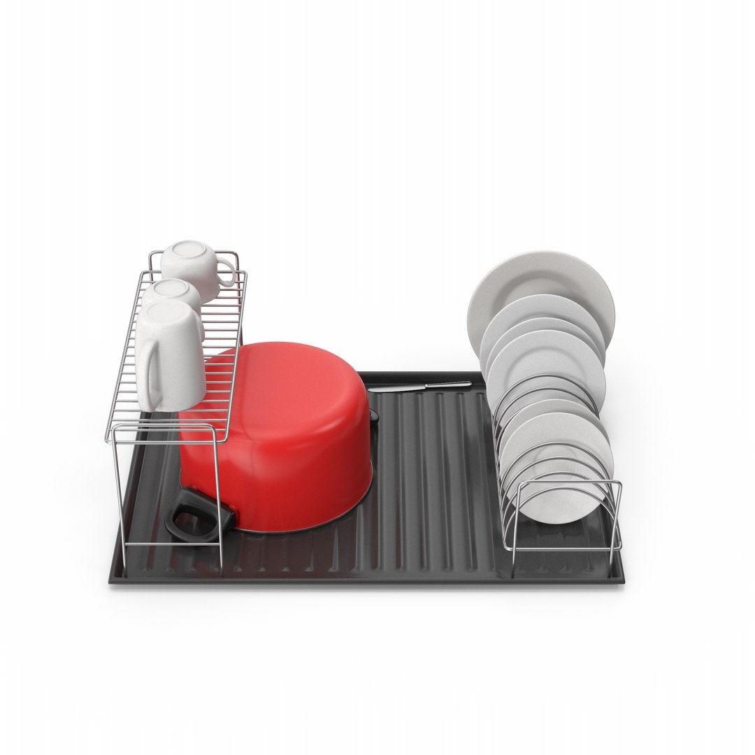 Dish Drainer Set Model - TurboSquid 2025689