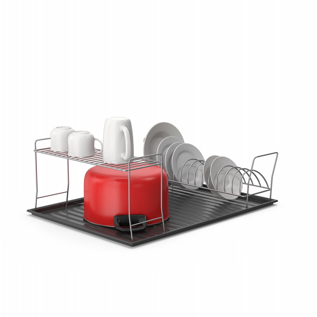 Dish Drainer Set Model - TurboSquid 2025689