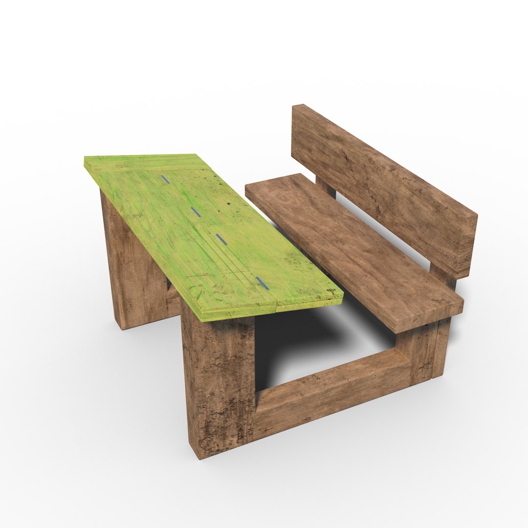 Wooden School Bench 3D - TurboSquid 2038005