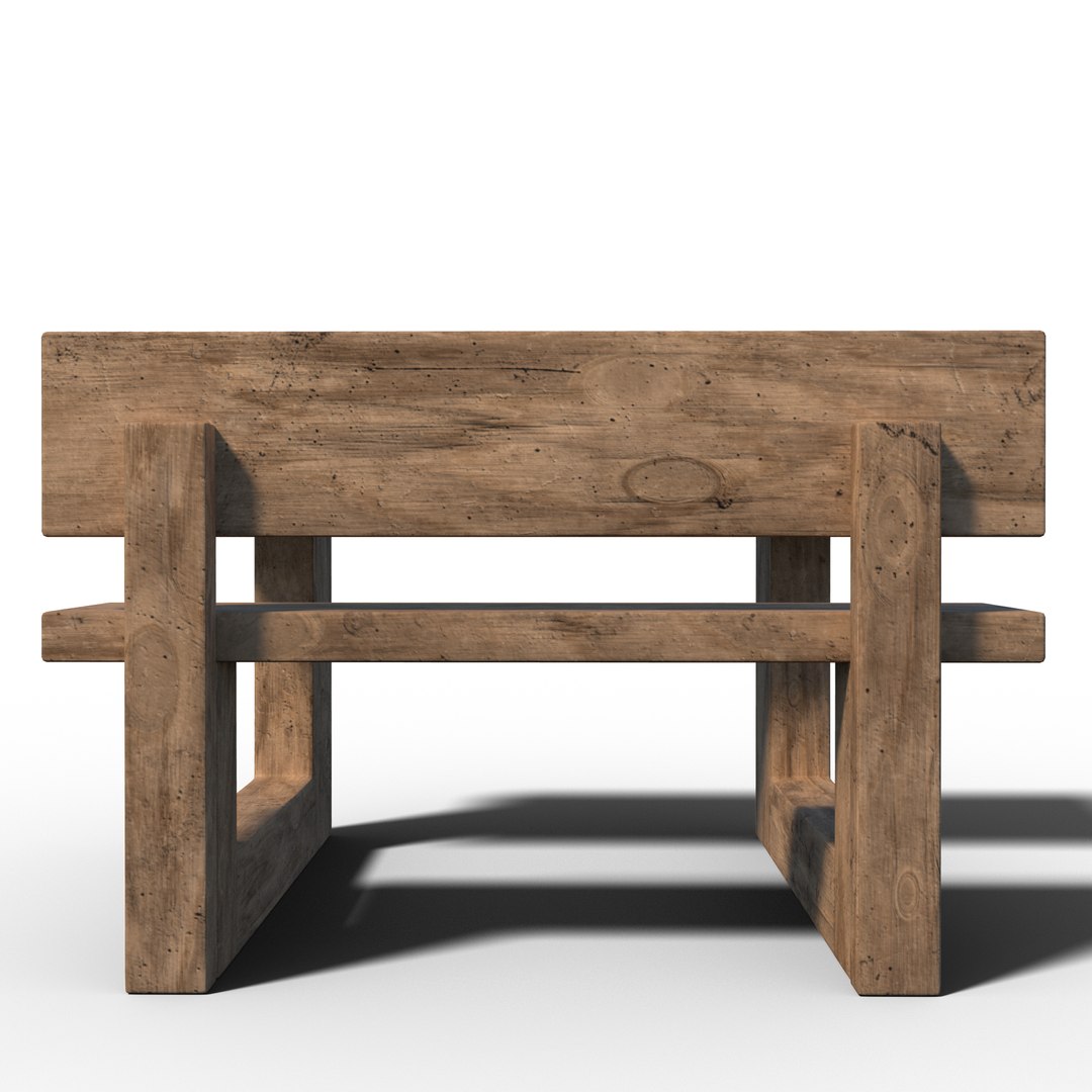 Wooden School Bench 3D - TurboSquid 2038005