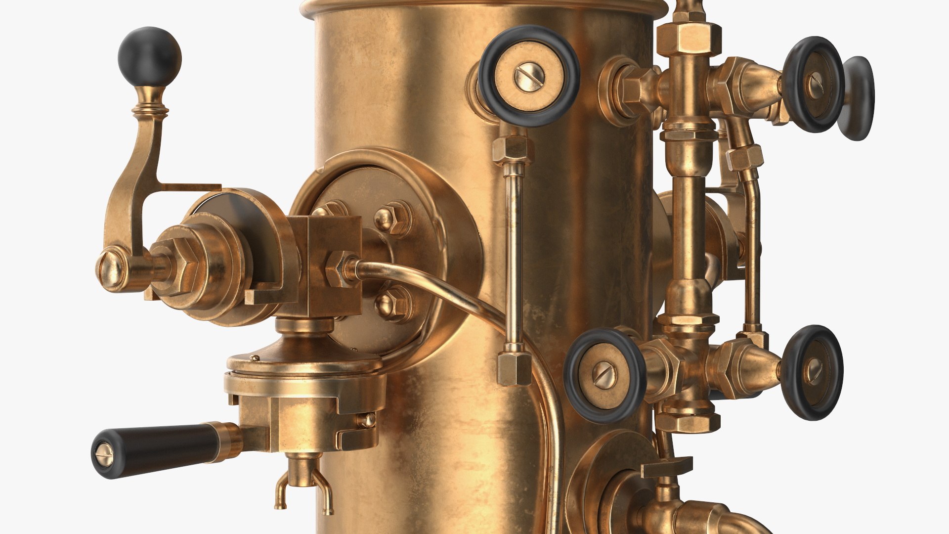 3D Vintage Bronze Espresso Machine Model - TurboSquid 2279704