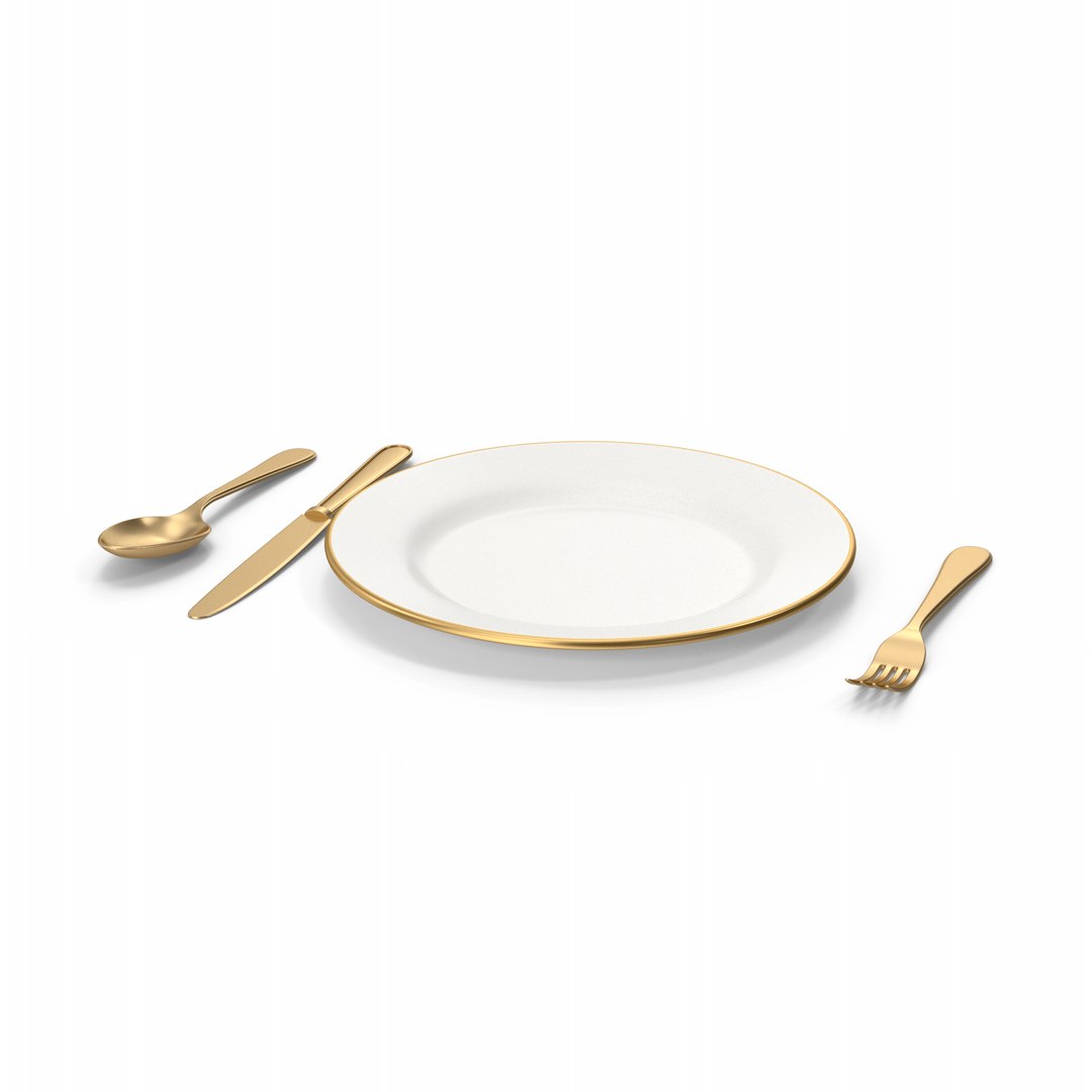 3D Gold Plate Setting - TurboSquid 1892675
