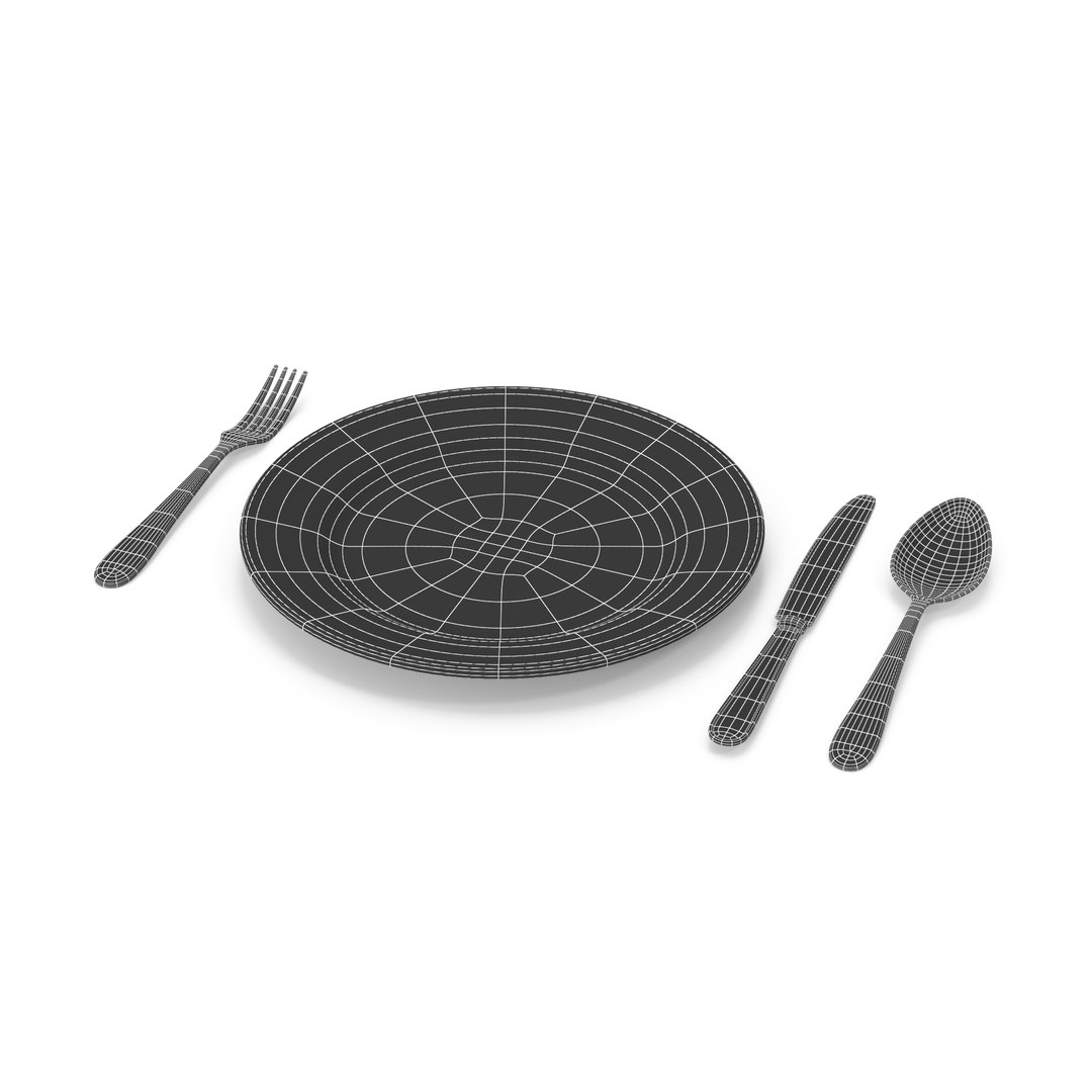 3D Gold Plate Setting - TurboSquid 1892675