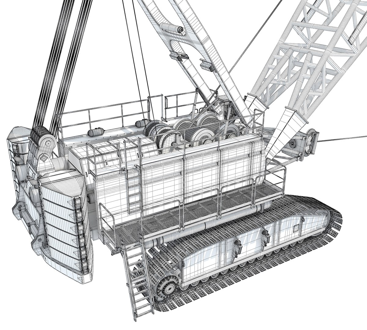 3D Model Dragline Excavator Mining Construction Machinery - TurboSquid ...