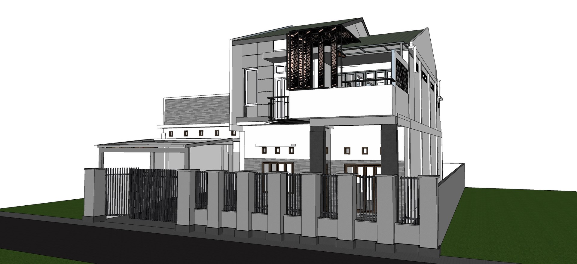 3D MODERN TWO-STORY HOUSE DESIGN Model - TurboSquid 2391737