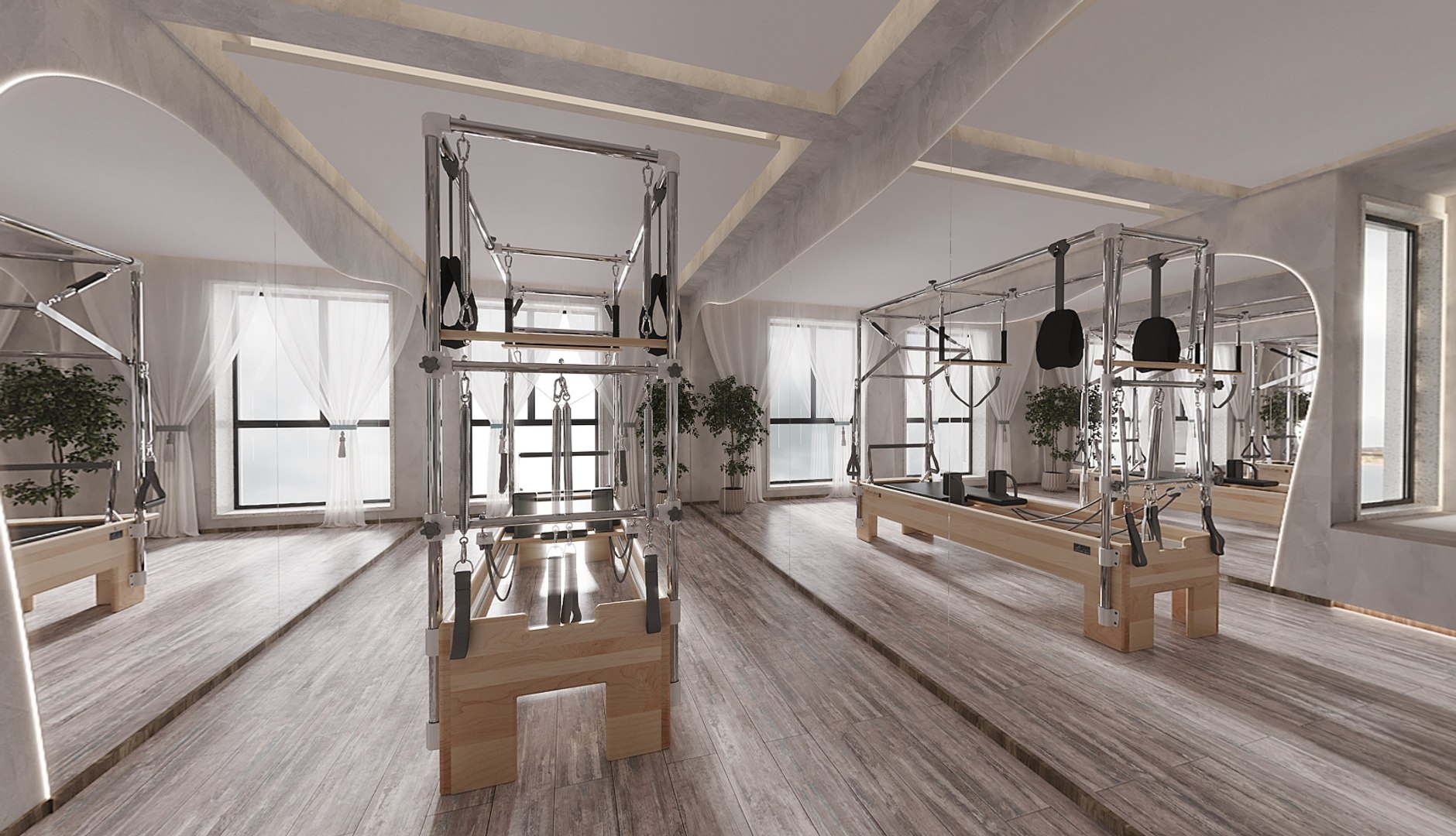Pilates Reformer Studio Interior Model 3D - TurboSquid 2053184