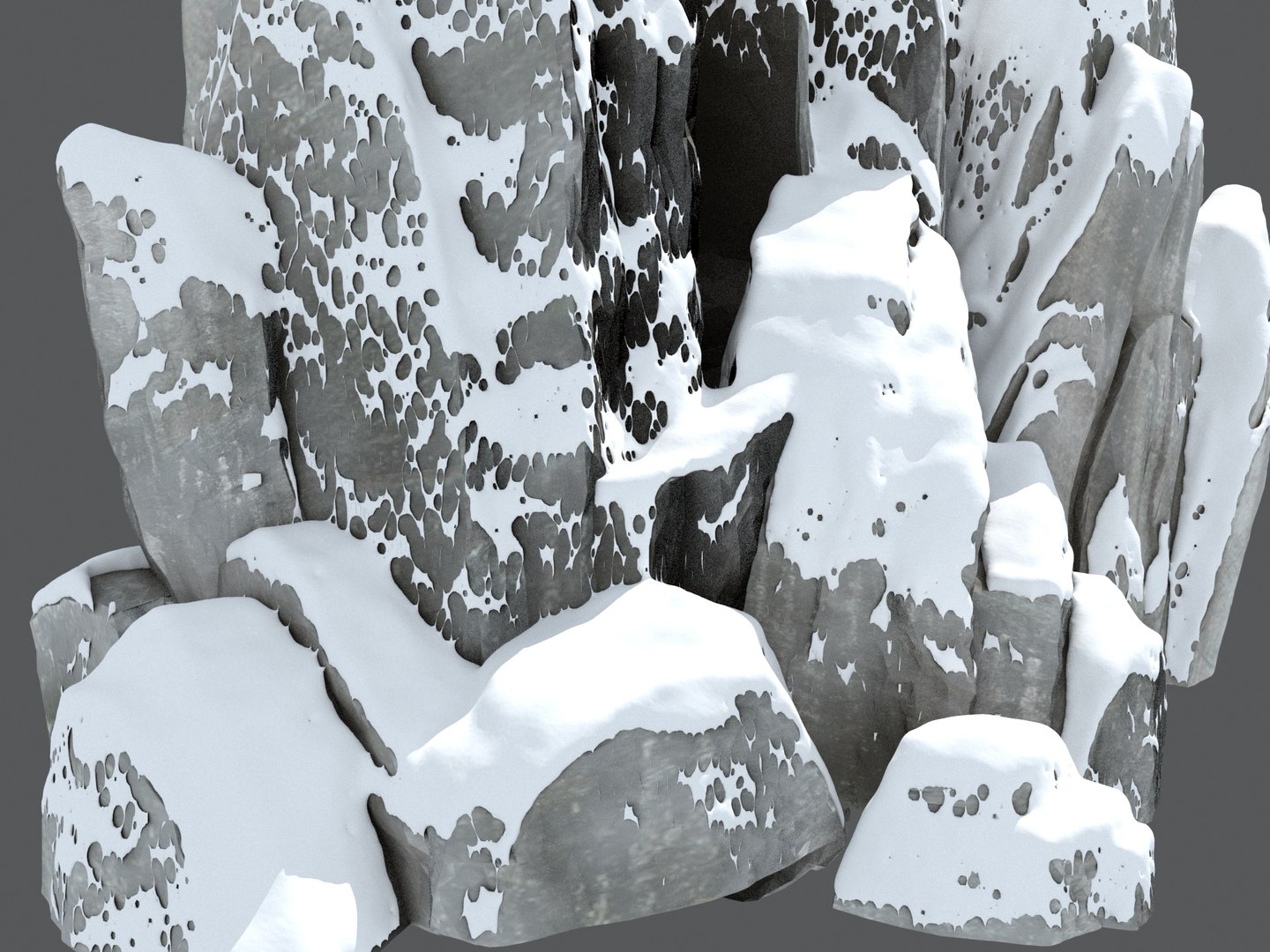 3D Snow Rocks - TurboSquid 2028481